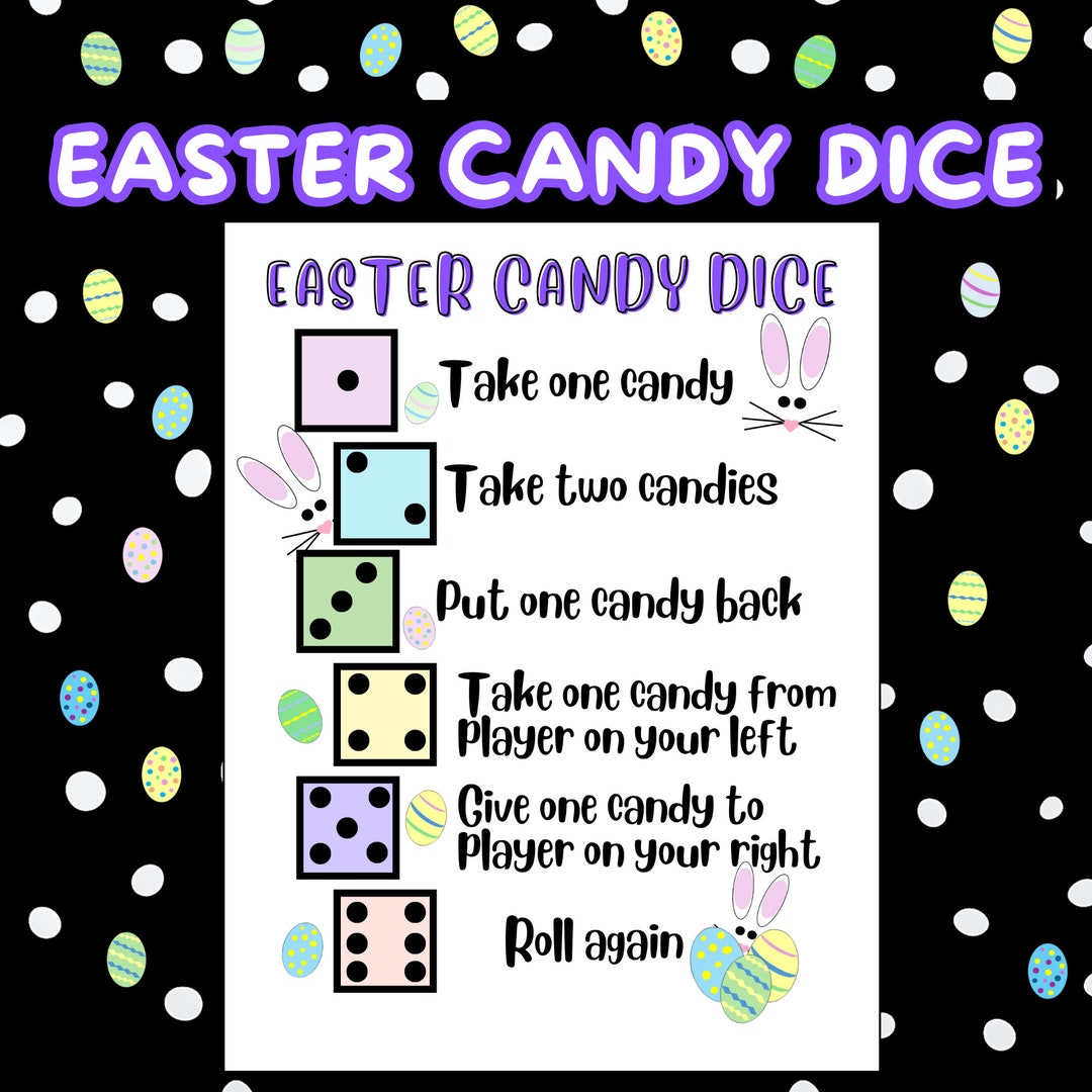 Easter Candy Dice Game Easter Egg Roll Game Group Candy Dice Game ...