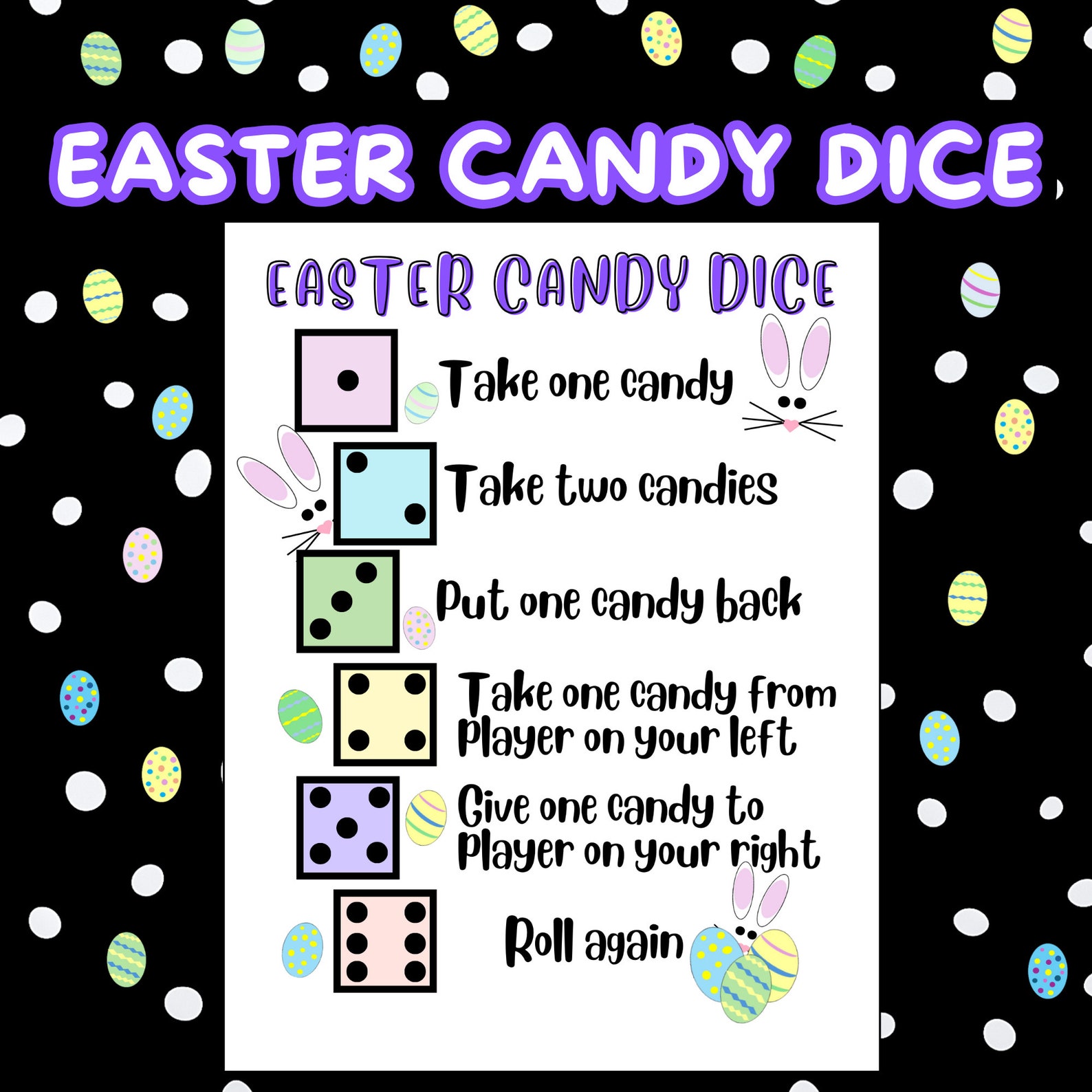 Easter Candy Dice Game Easter Egg Roll Game Group Candy Dice Game ...