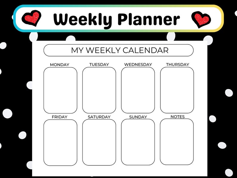 Simple Weekly Planner & Daily Calendar Printable PDF - Etsy