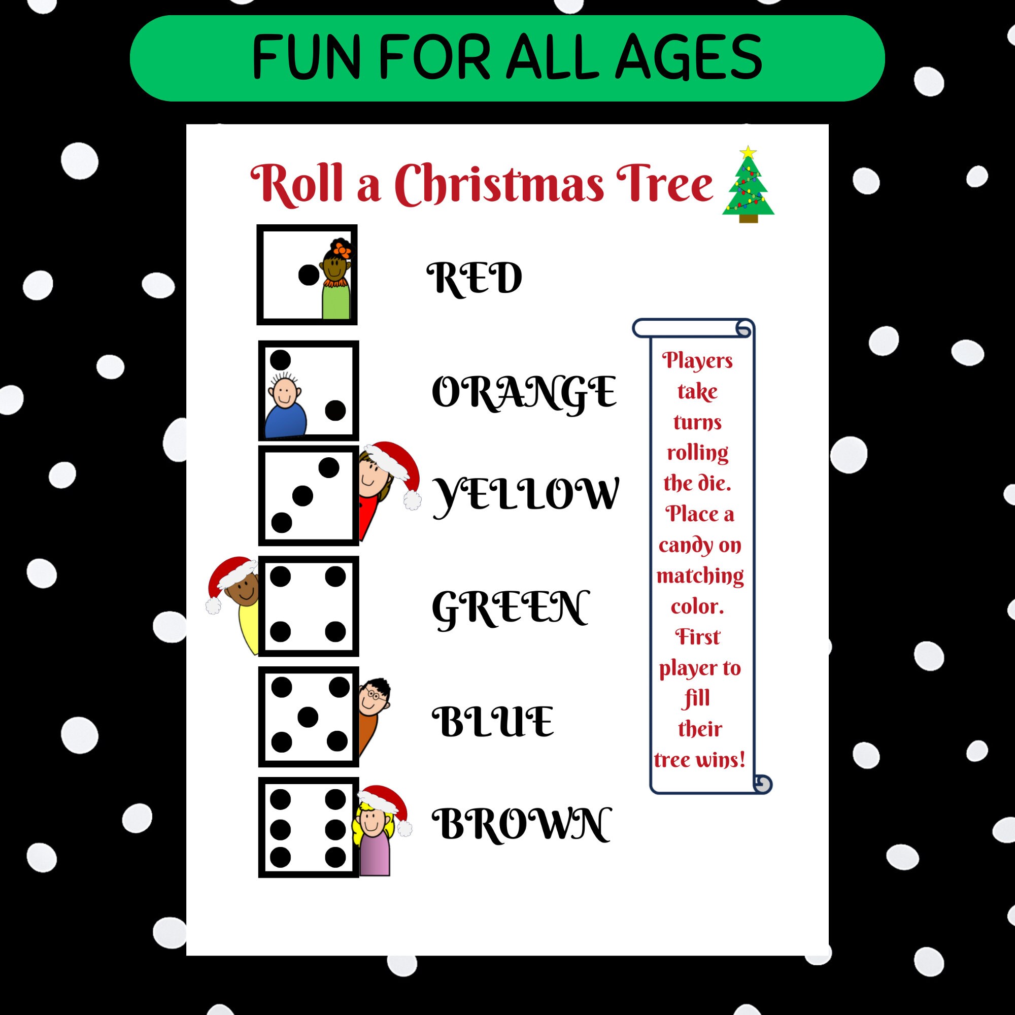 Roll A Christmas Tree Dice Game - Holiday Printable (PDF) - Etsy