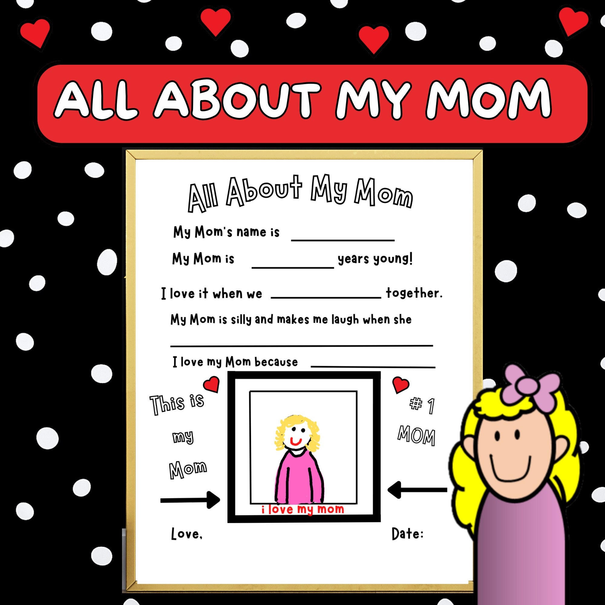 All About My Mom Printable, I Love My Mommy, Color Worksheet for Mom ...