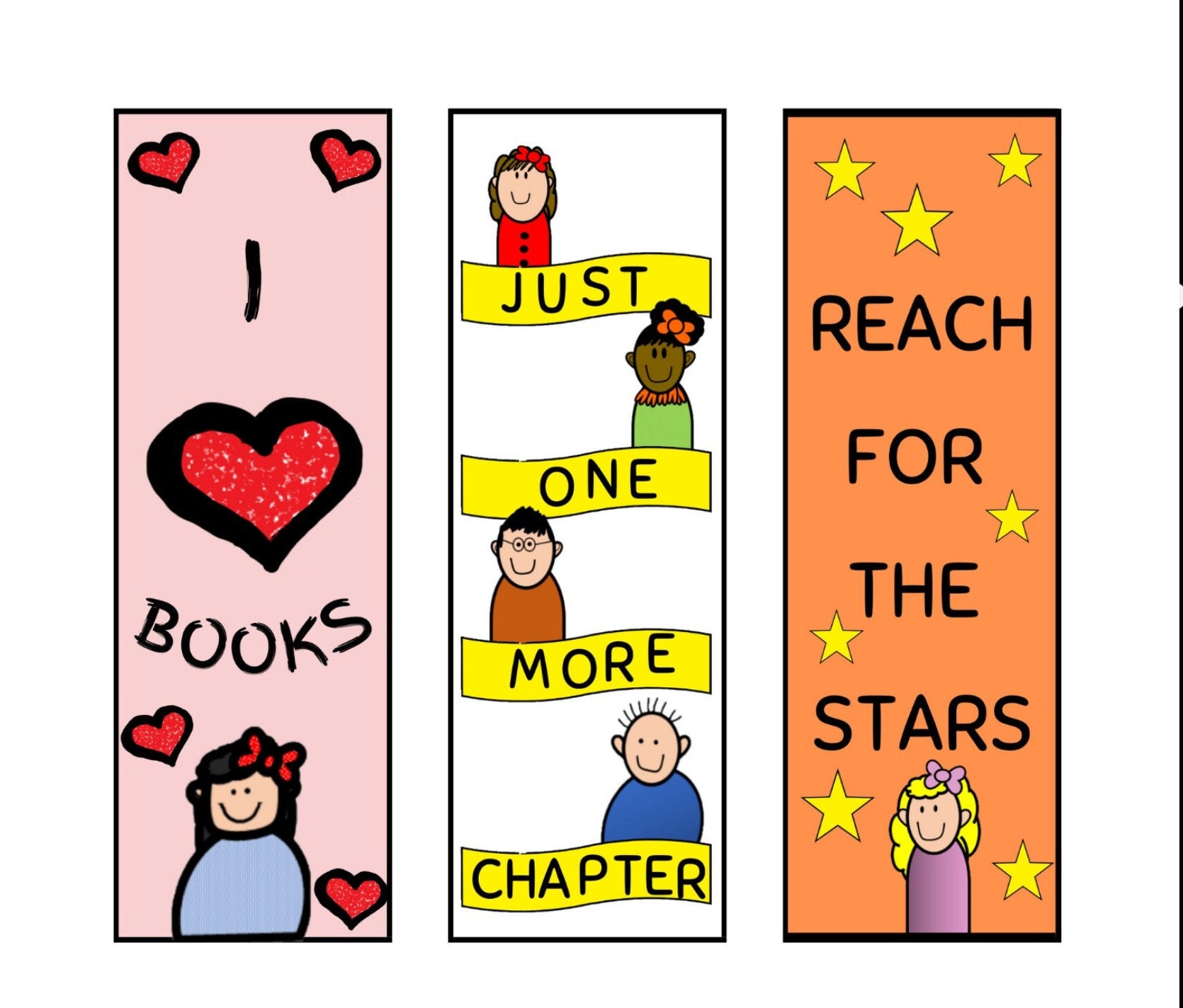 Childrens BOOKMARKS Cute Colorful Quotes, Kid Reader Gift for Kids Book ...