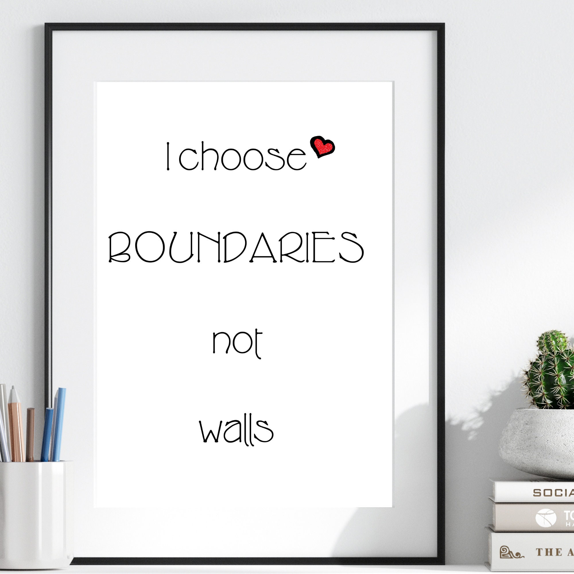 Personal Boundaries Setting Print Quote Poster Boundary Wall Art Print ...