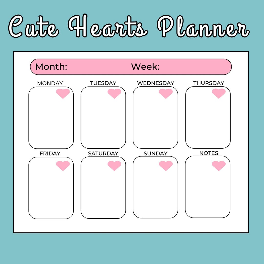 Printable Weekly Planner: My Weekly Calendar Organizer (digital ...