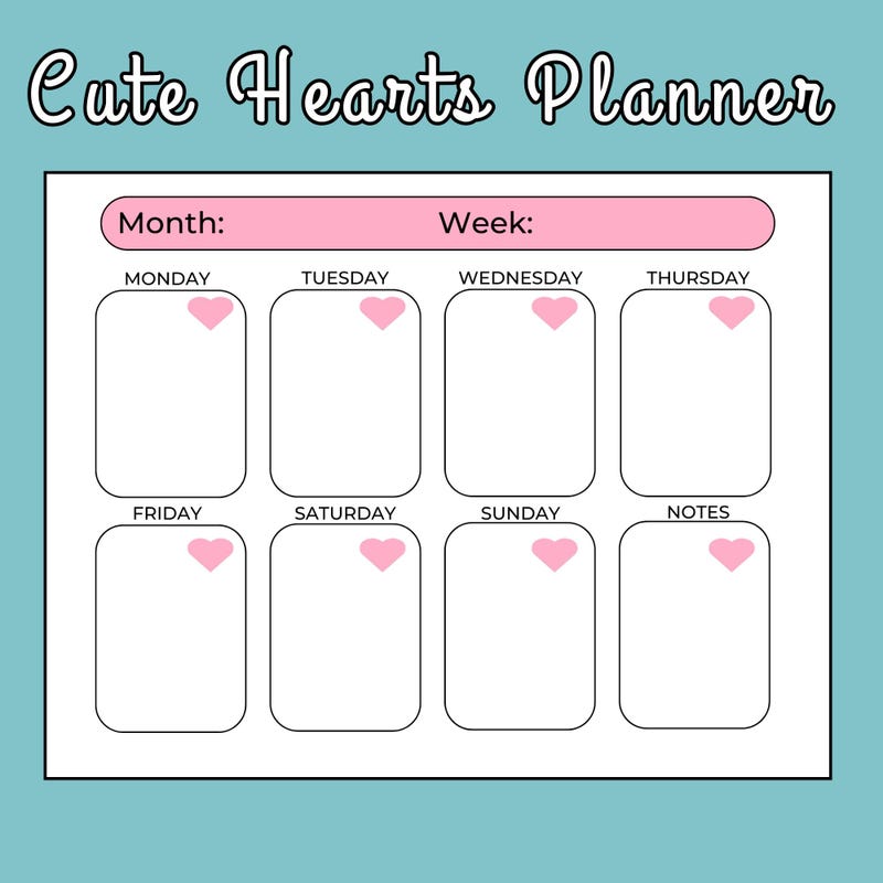 Daily Heart Planner - Etsy