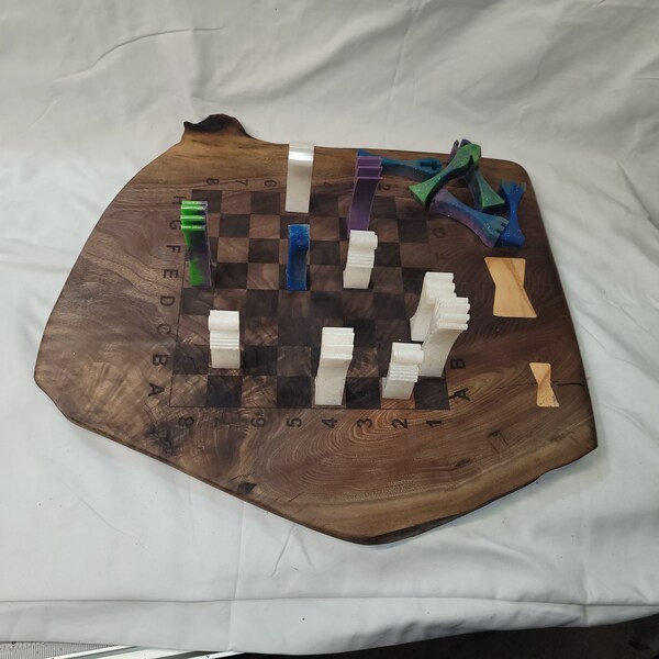 Live Edge Chess Board - Etsy