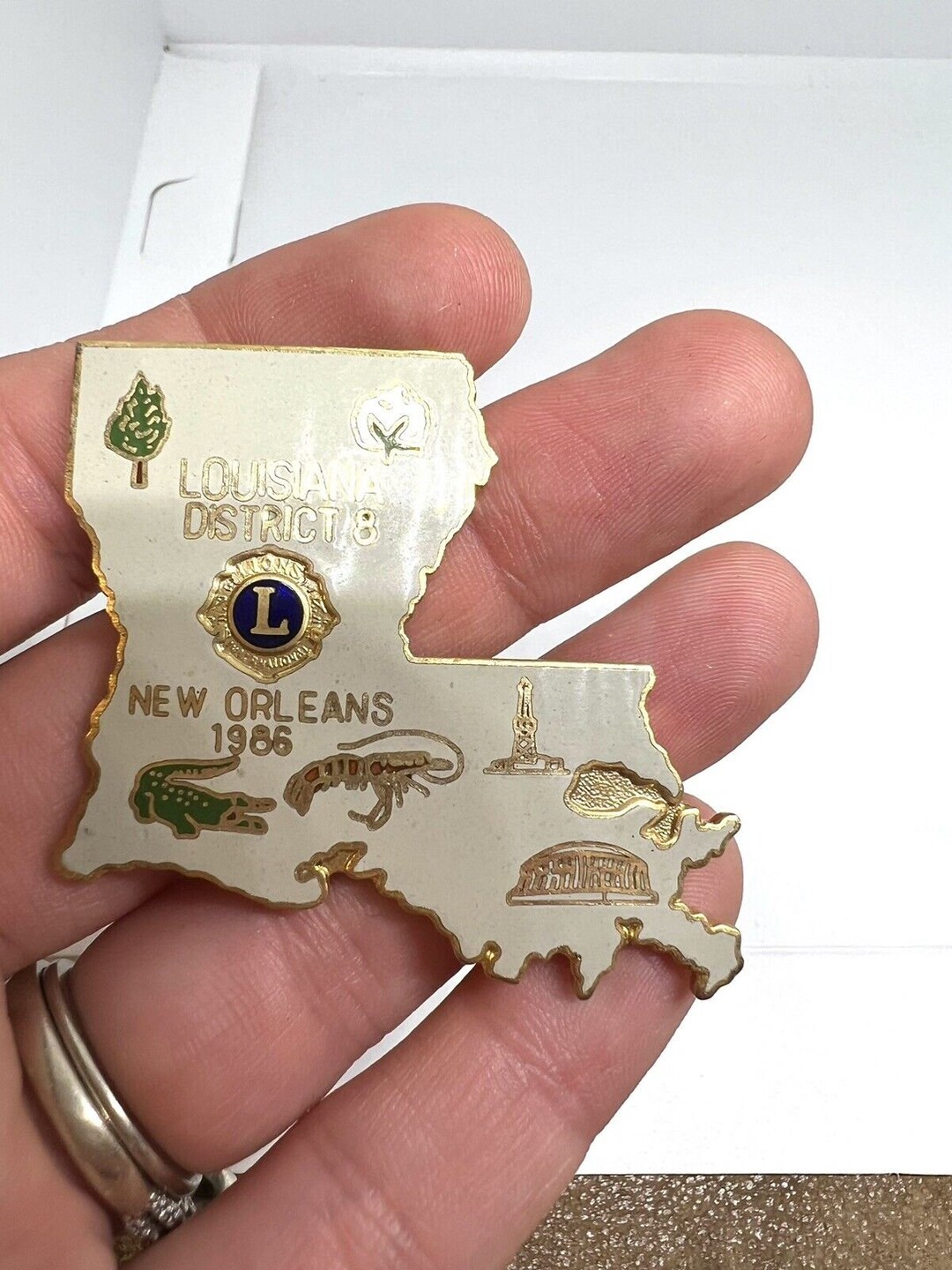 Lions Club Pin Louisiana District 8 New Orleans 86, Vintage Collectable ...