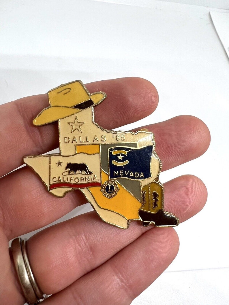 Lions Club, Lions Club Pin Dallas California Nevada Texas Cowboy Boot ...