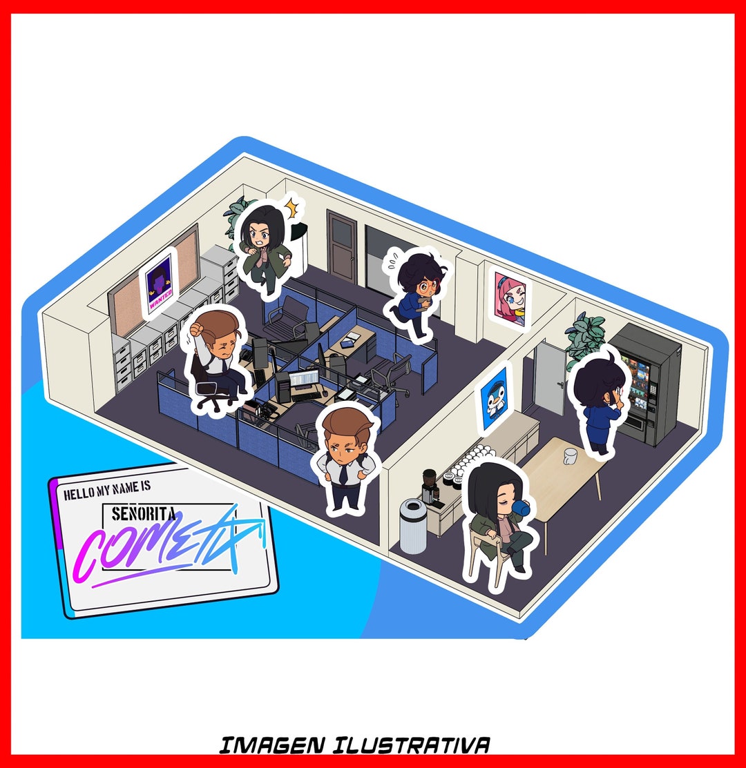 Webtoon Señorita Cometa Office Sticker Set - Etsy
