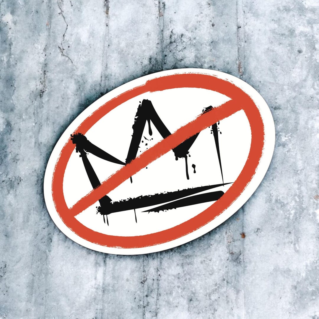 Anti-authority No Kings Sticker: Leftist Political Statement for Human ...