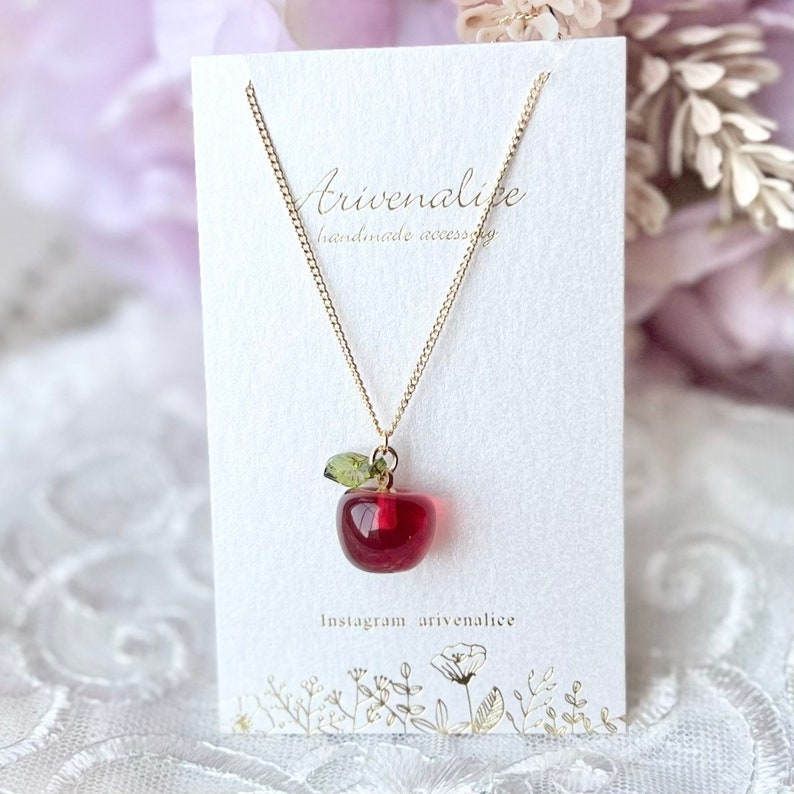 Adorable Apple Necklace - Etsy