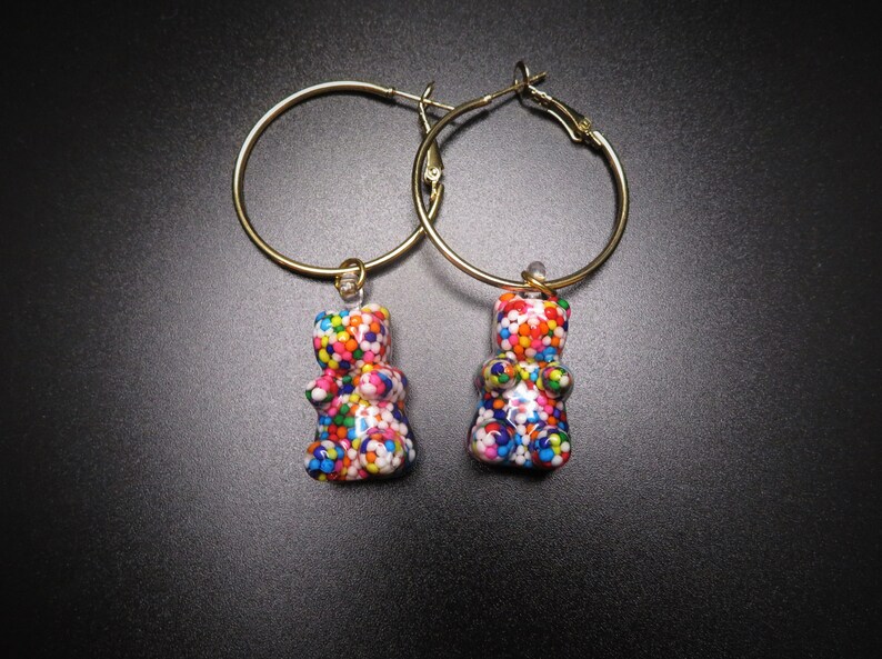 Sprinkle Gummy Bear Earrings - Etsy
