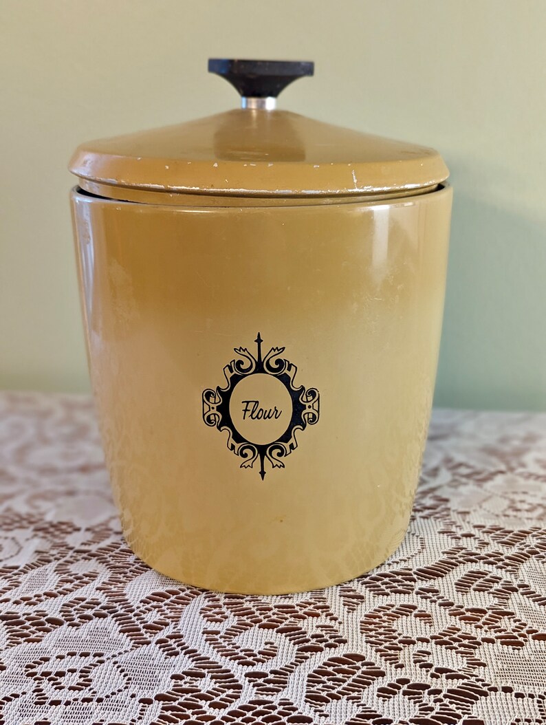 Vintage West Bend Kitchen Canister Set, Harvest With Black Accents - Etsy