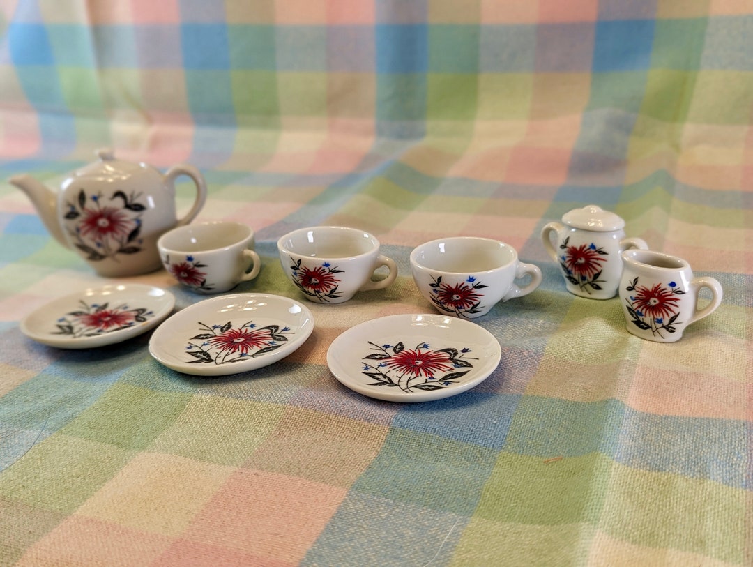 Vintage Japanese Toy Porcelain Tea Set - Etsy