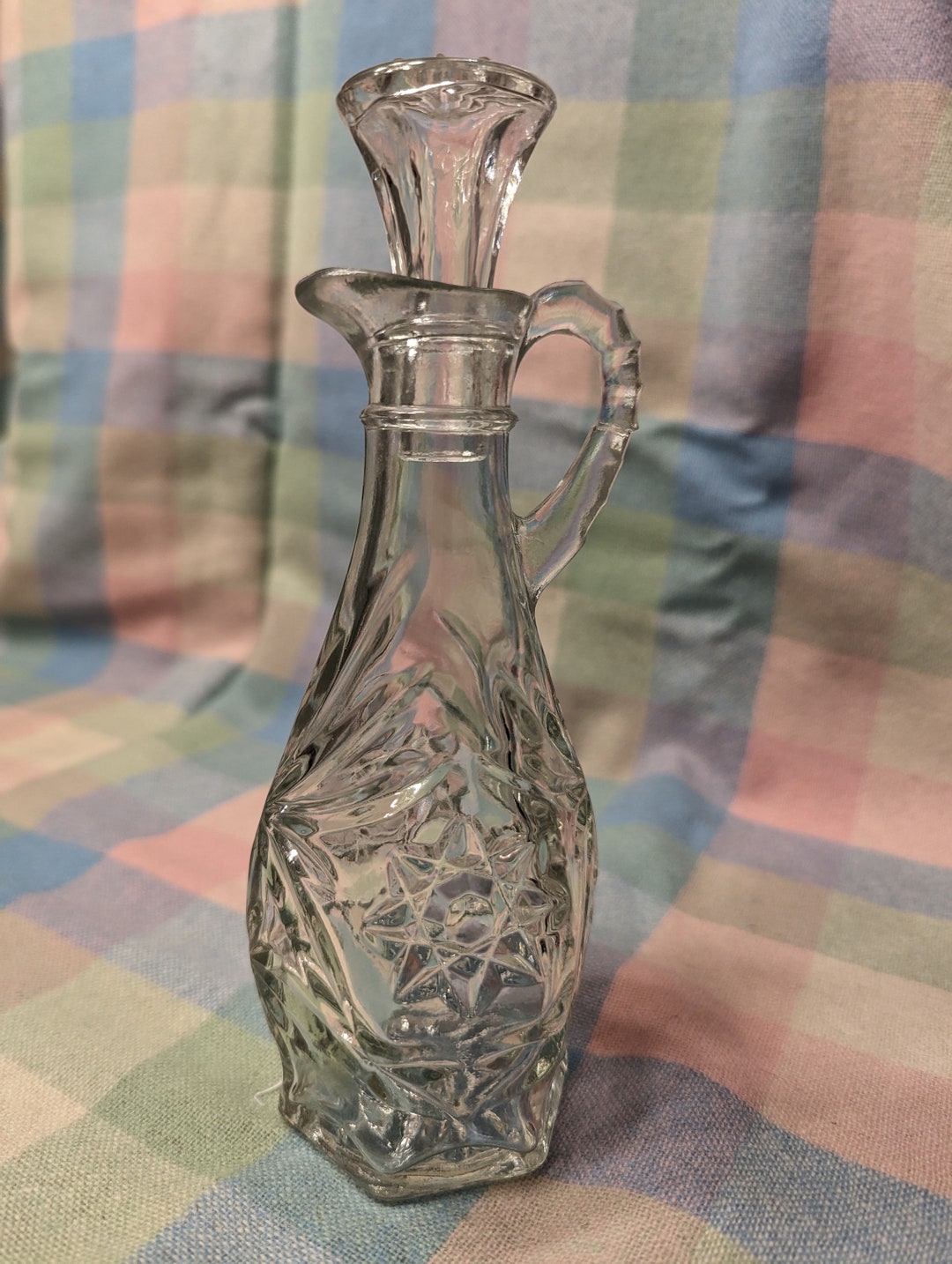 Vintage Anchor Hocking Glass Prescut Cruet With Stopper - Etsy