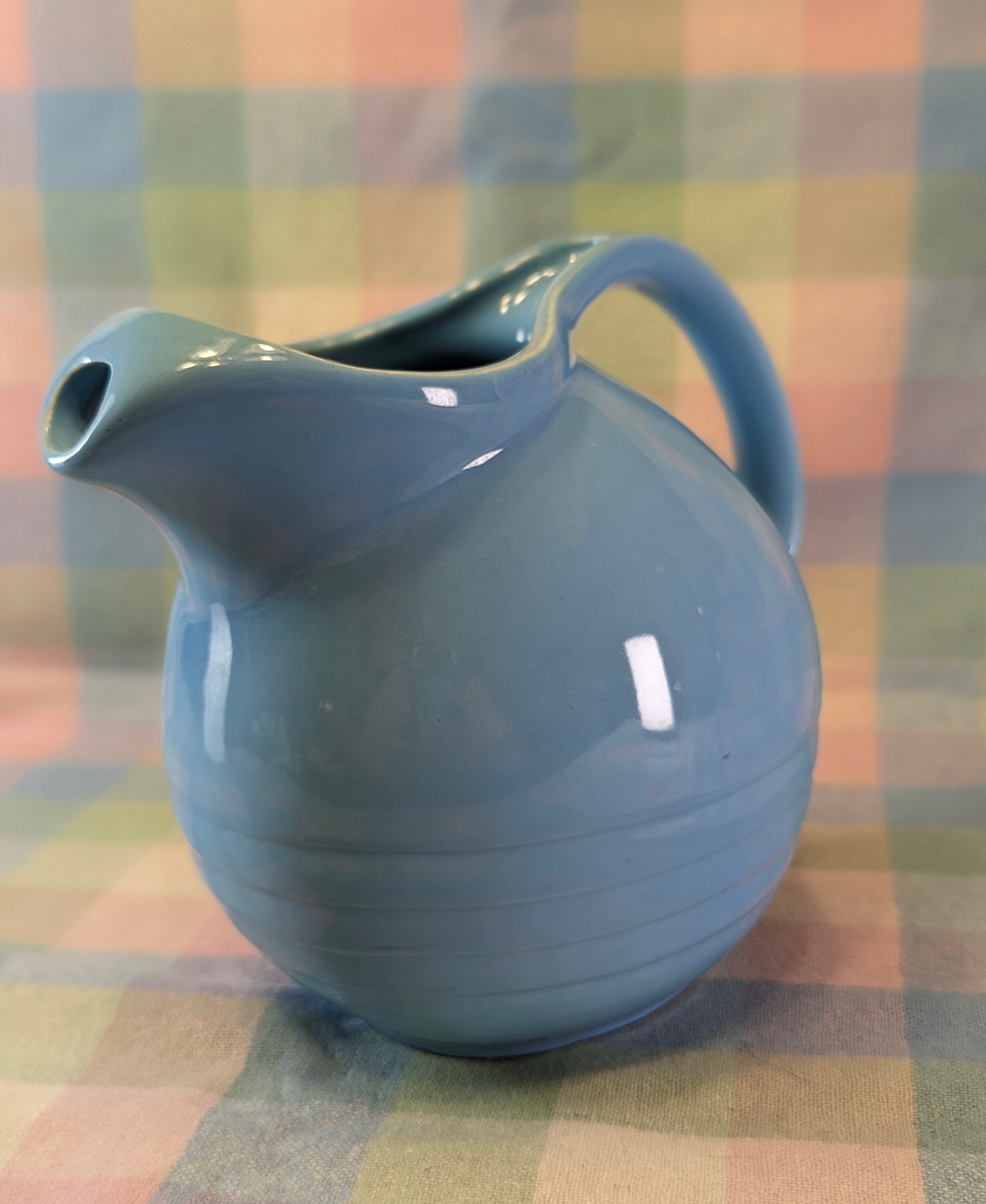 Vintage Hull Mar-crest Blue Banded Ball Pitcher - Etsy