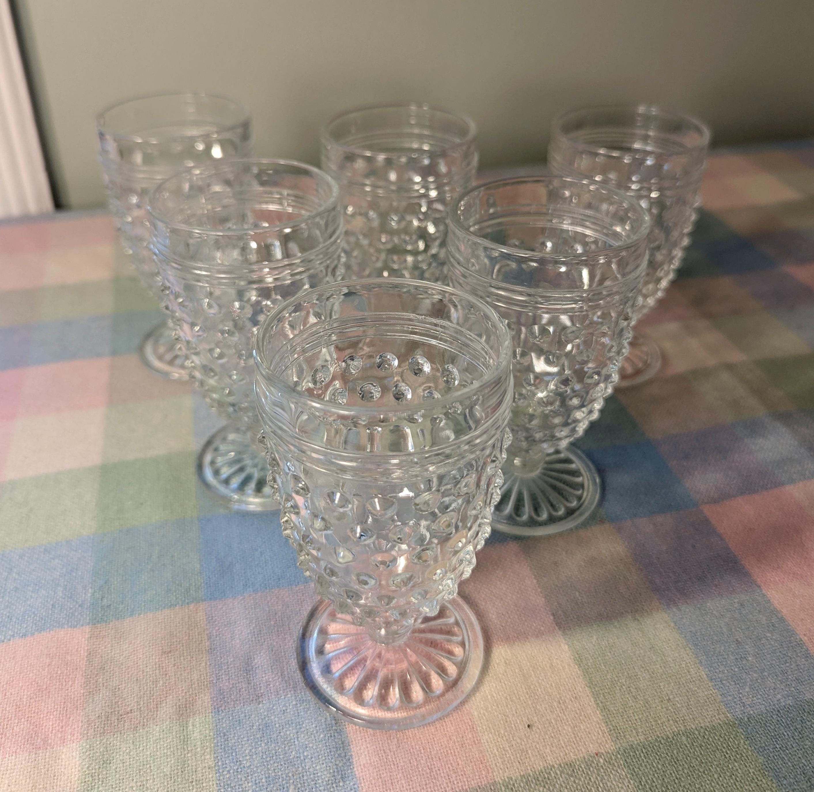 Vintage Anchor Hocking Hobnail Clear Juice Goblets Set of 6 - Etsy