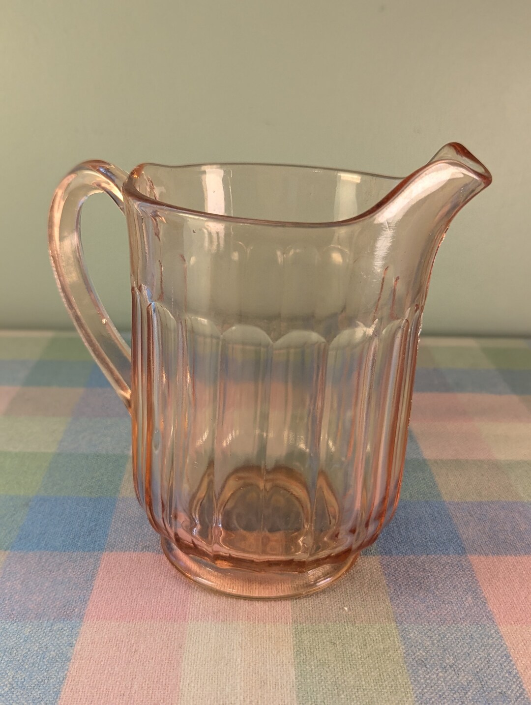 Vintage Pink Depression Glass Milk Pitcher - Etsy