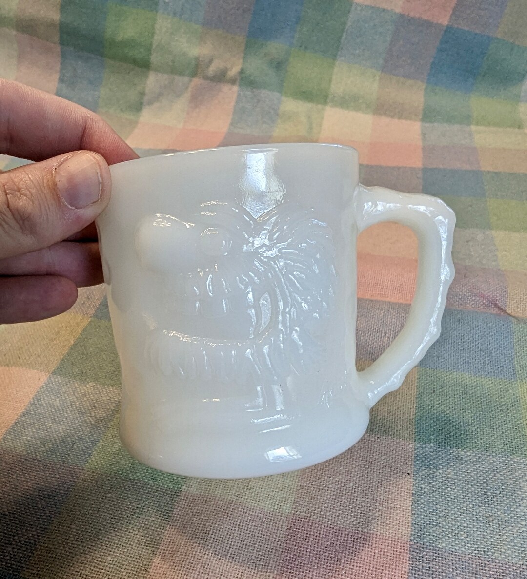 Grog Comic White Milk Glass Mug - Artist Johnny Hart - Etsy