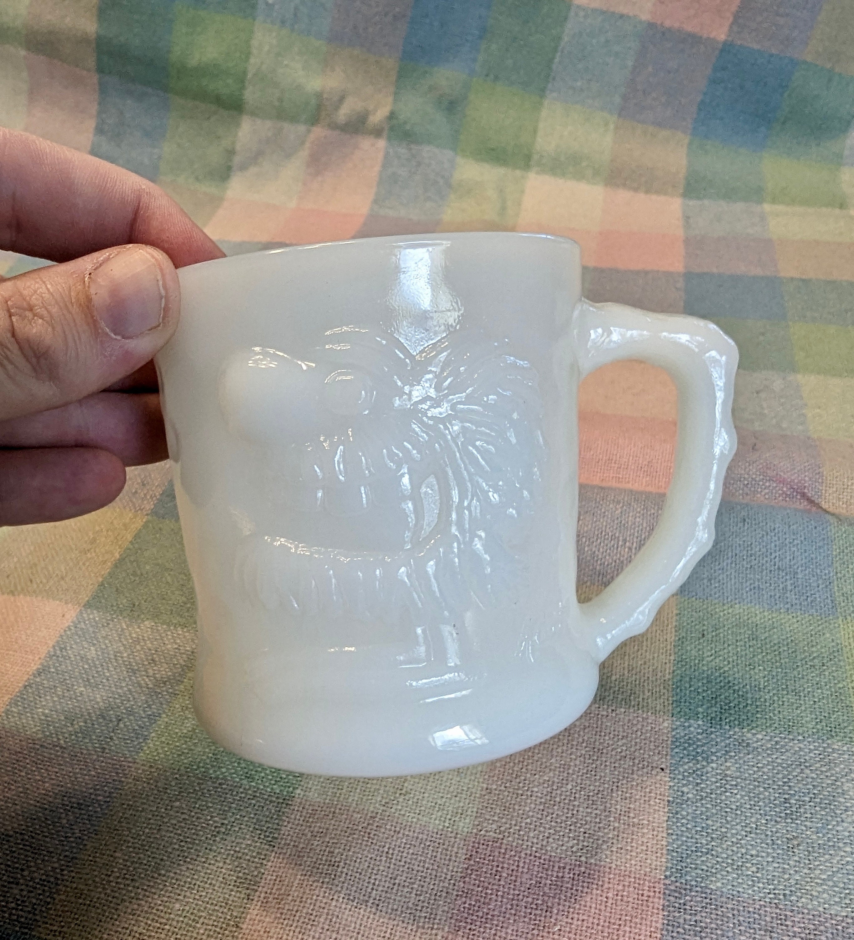 Grog Comic White Milk Glass Mug Artist Johnny Hart - Etsy
