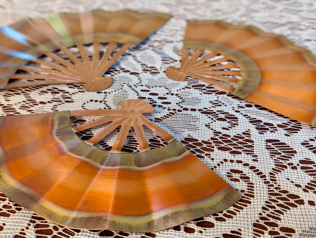 Vintage Copper Fans, Wall Decor - Set of 3 - Etsy