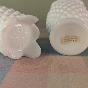 Vintage Fenton Hobnail Milk Glass Vase and Toothpick Holder - Etsy