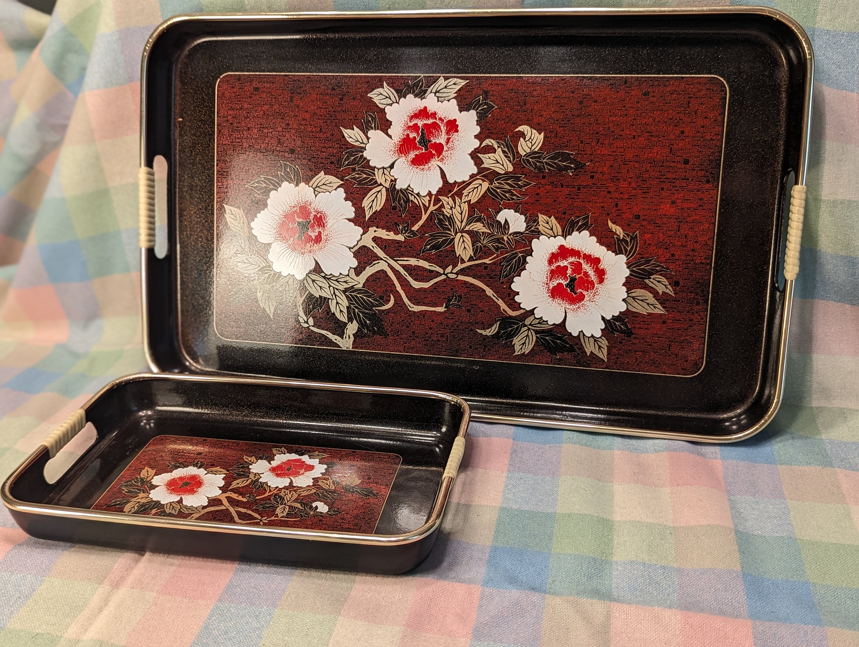 Vintage Toyo Lacquer Tray Set - Etsy