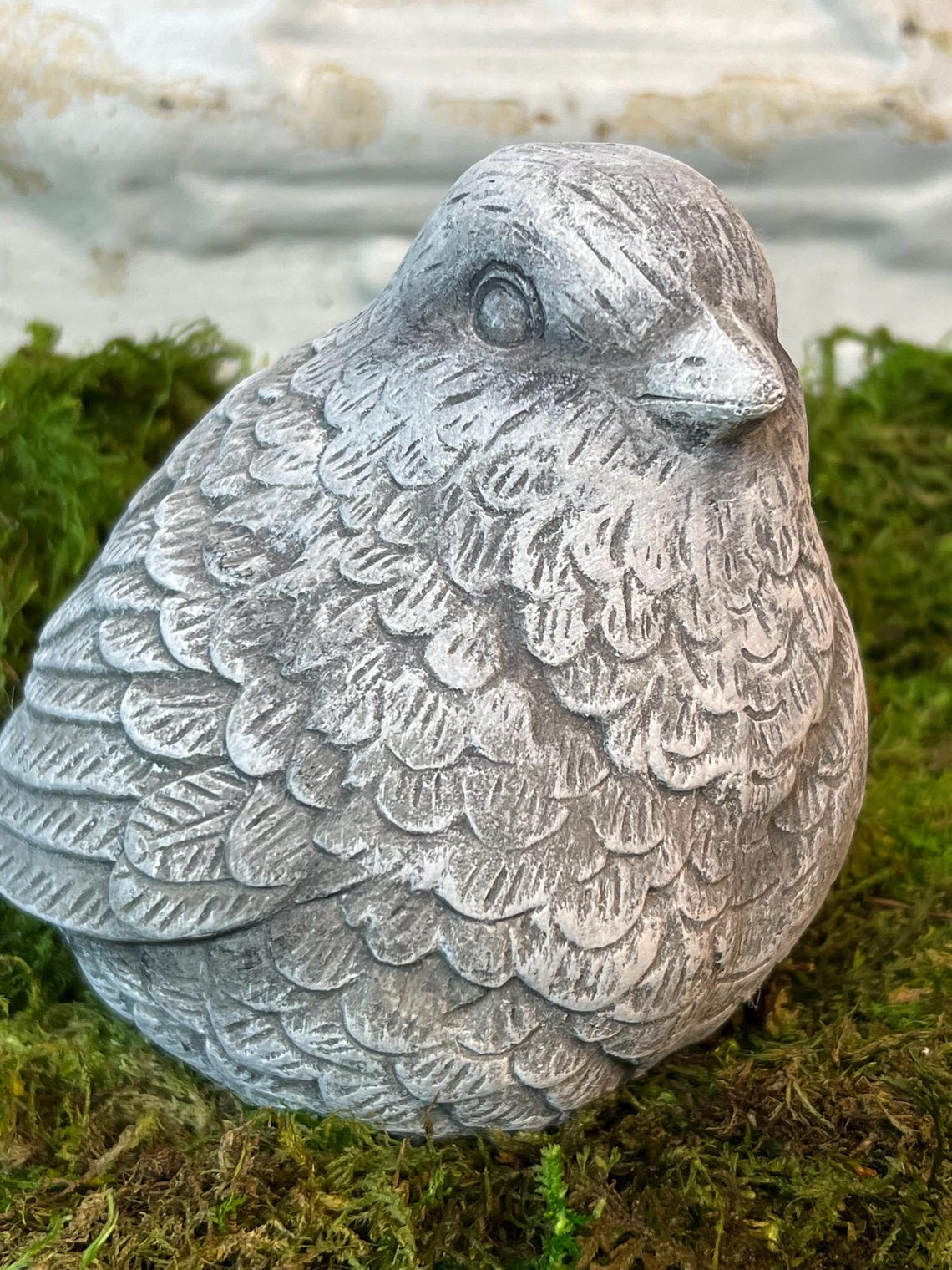Fat Bird Statue, Whimsical Bird Statue, Concrete, Cast Stone Bird ...