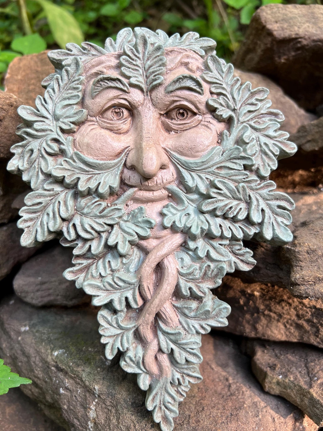 Green Man, Concrete, Cast Stone, Tree Man, Vine Man, Garden Plaque ...