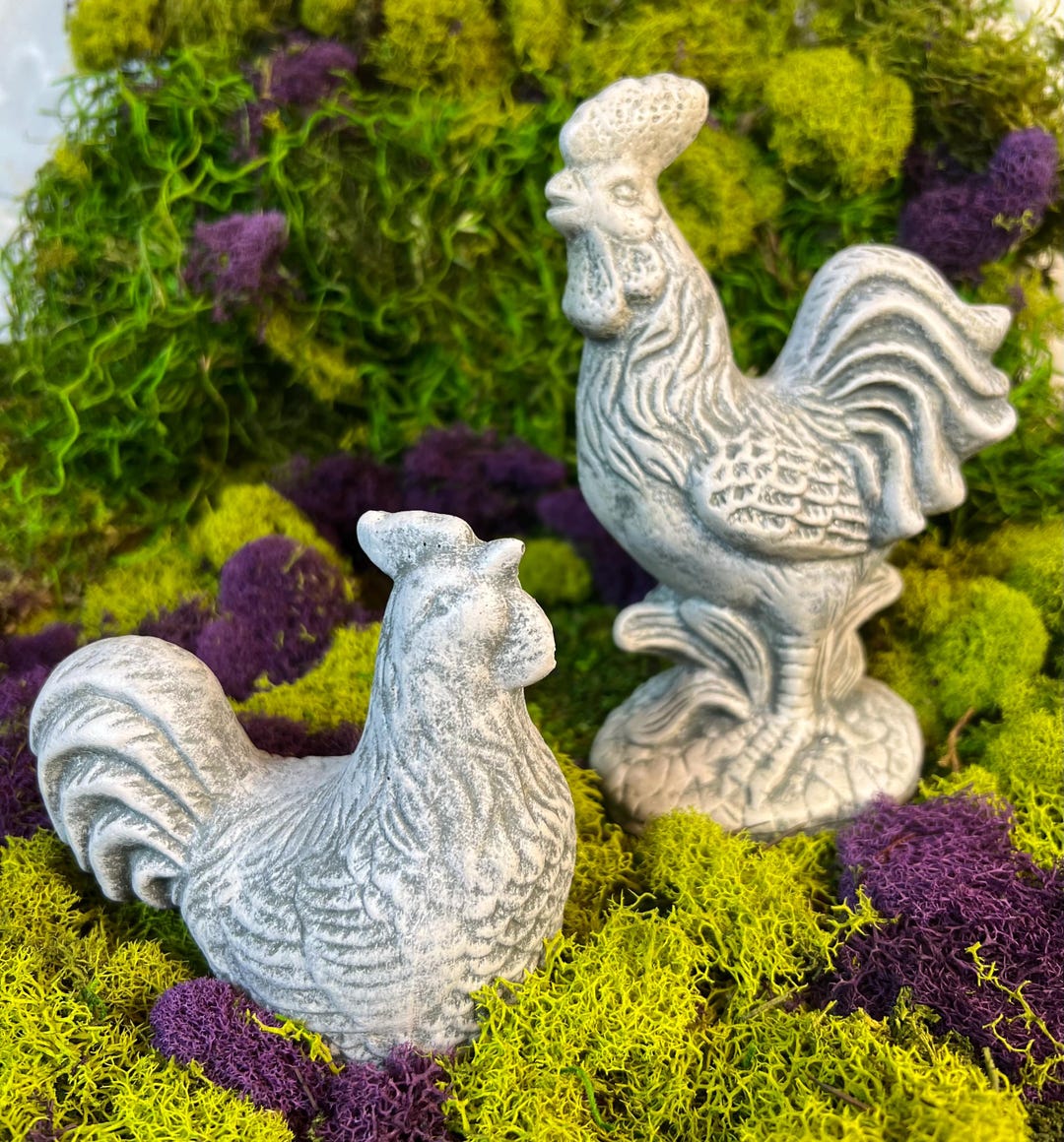 Set, French Hen and French Rooster Statues, Set of Two Chicken Statues ...