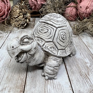 Happy Turtle Statue, Concrete Turtle, Tortoise, Cement Turtle, Cast ...