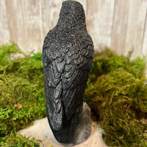 Raven on Rock Statue, Cast Stone Raven Statue, Raven on Stone Statue ...