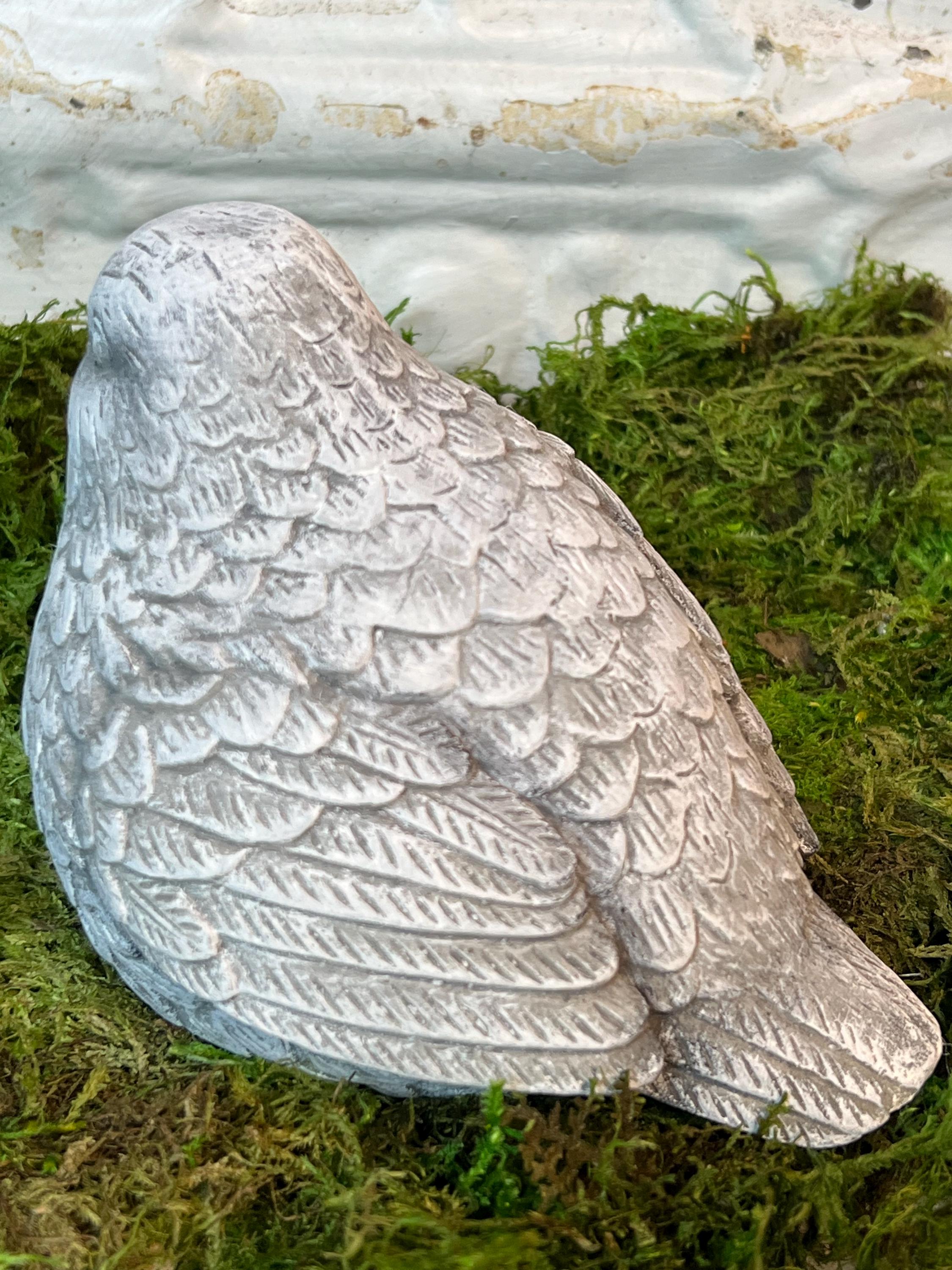Fat Bird Statue, Whimsical Bird Statue, Concrete, Cast Stone Bird ...