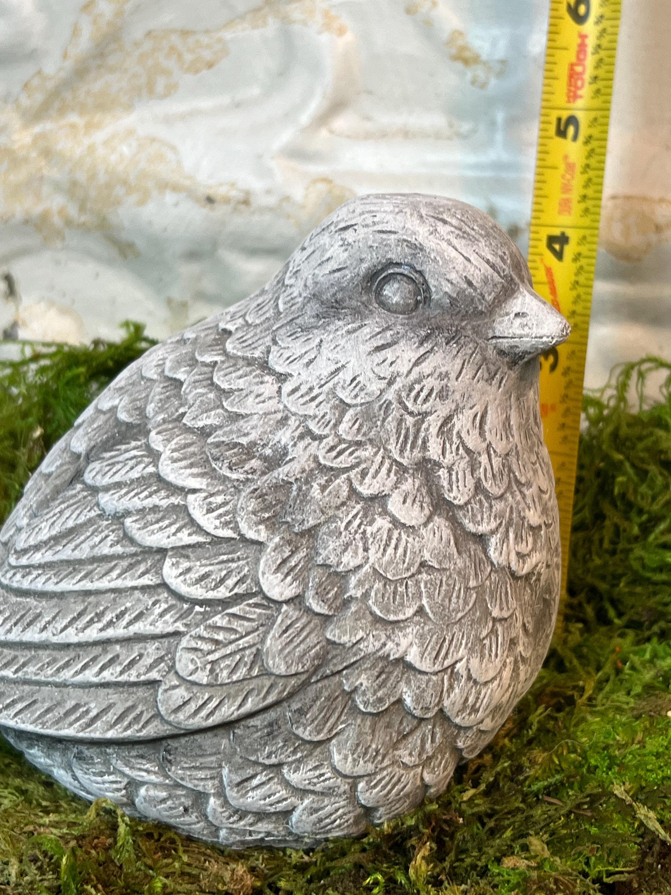 Fat Bird Statue, Whimsical Bird Statue, Concrete, Cast Stone Bird ...