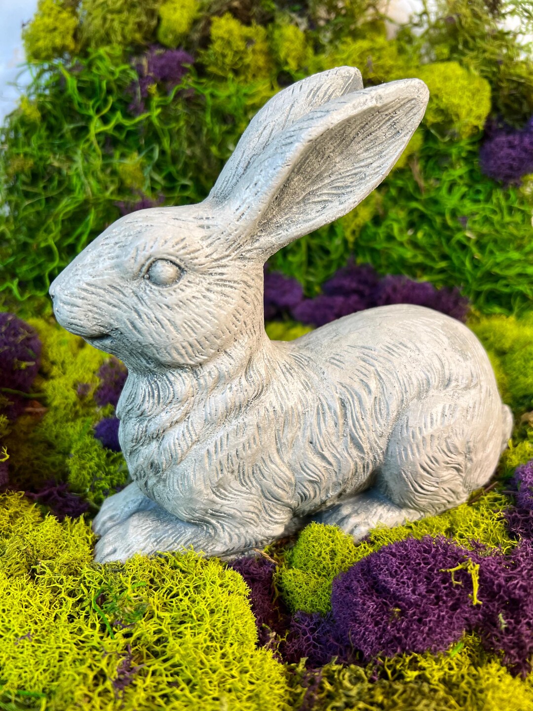 English Hare Rabbit Statue, Bunny Statue, Concrete, Cast Stone Rabbit ...