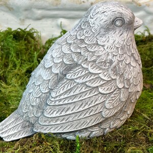 Fat Bird Statue, Whimsical Bird Statue, Concrete, Cast Stone Bird ...