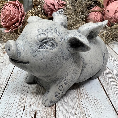 When Pigs Fly Statue Pig With Angel Wings Statue Rustic - Etsy