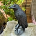 Raven on Rock Statue, Cast Stone Raven Statue, Raven on Stone Statue ...