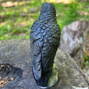 Raven on Rock Statue, Cast Stone Raven Statue, Raven on Stone Statue ...
