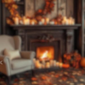 Thanksgiving Themed Zoom Background, Fireplace, Zoom Meeting Virtual ...