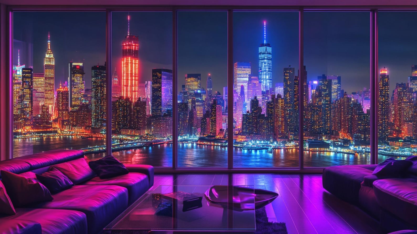 Zoom Virtual Background, Night Time City Skyline for Zoom Meeting ...