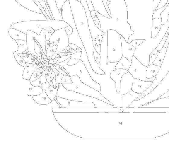 Paint by Number-succulent Flower Pot Paint by Numbers - Paint Kit for ...