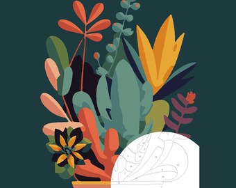 Paint by Number-succulent Flower Pot Paint by Numbers - Paint Kit for ...