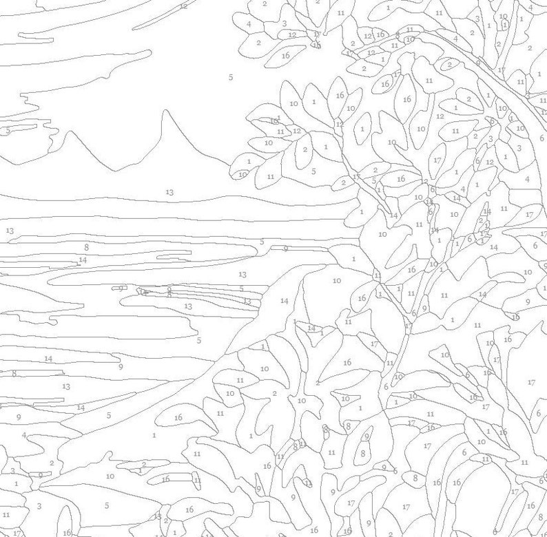 Paint by Number - Abstract Pink Beach in Autumn, Paint by Numbers for ...