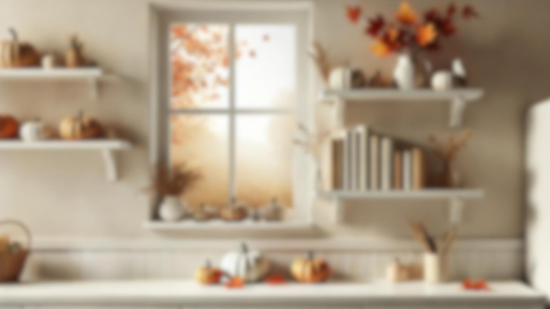Zoom Background, Autumn Bookshelf for Zoom Meeting, Virtual Background ...