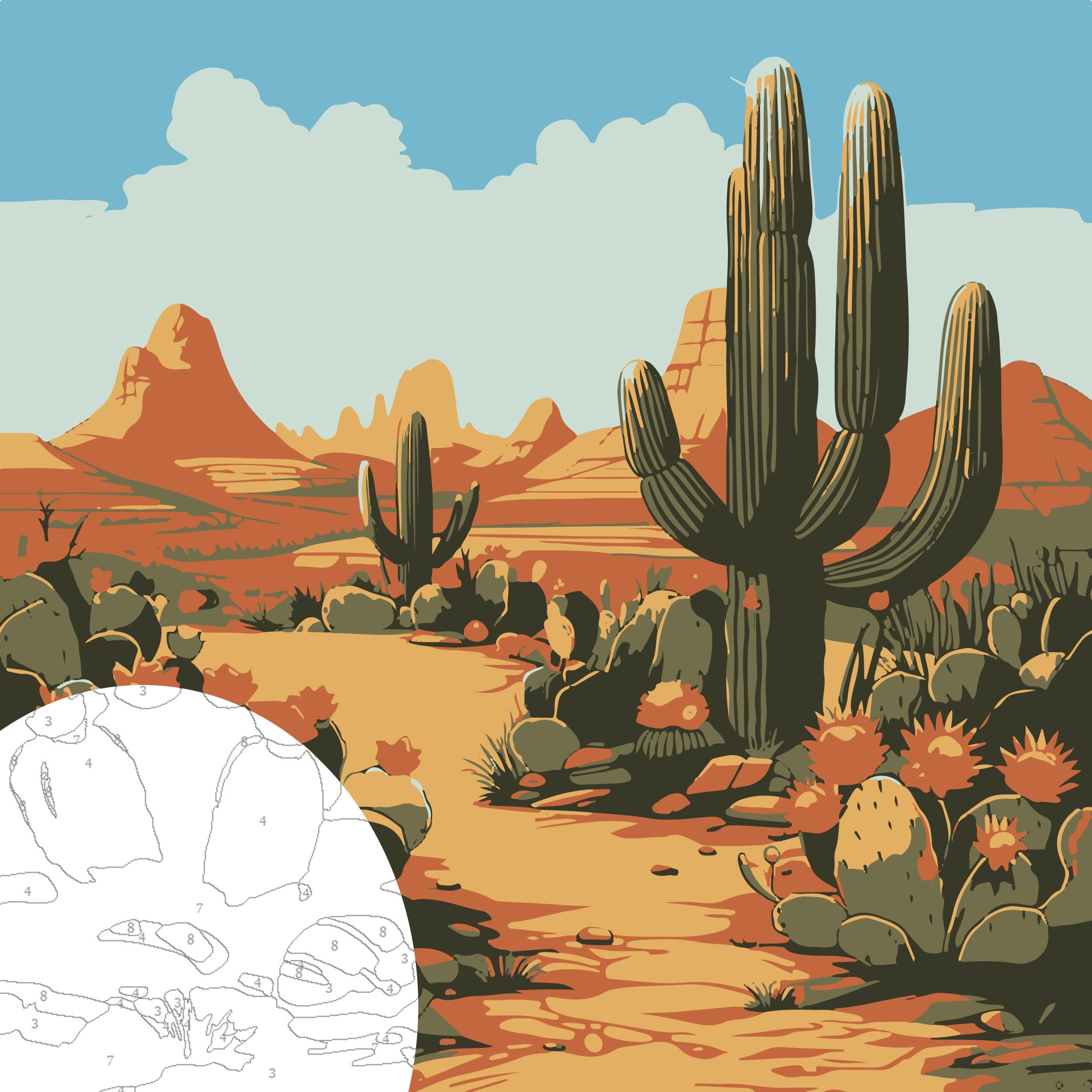 Arizona Landscape Paint by Numbers Paint by Number for Adult Paint Kit ...