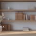 Wood Bookshelf Zoom Background, Minimalist Library Virtual Background ...