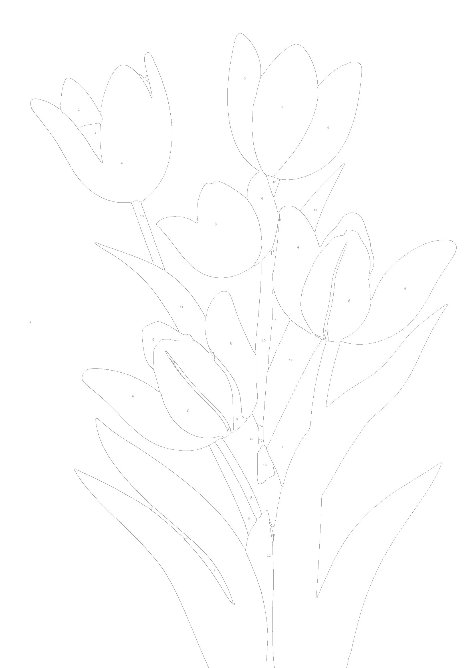 Paint by Number - Tulips Floral Flower Paint by Numbers - Paint Kit for ...