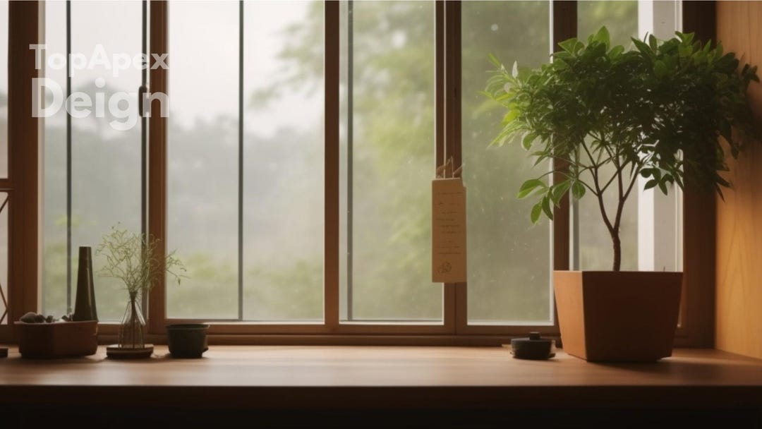 Zen Window Zoom Background, Calm Natural Light Backdrop, Zoom Call ...
