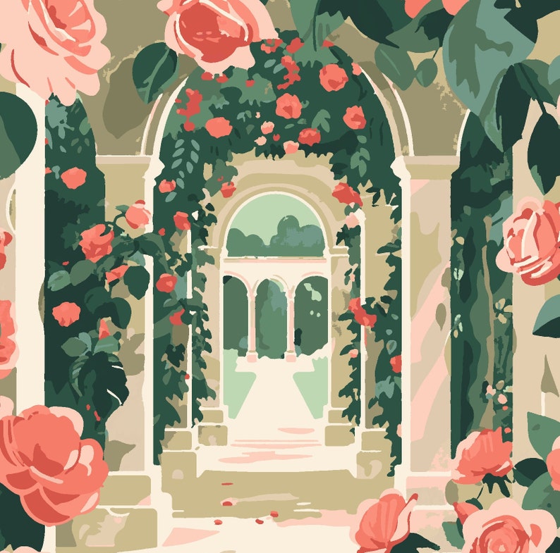 Paint by Number - Rose Garden Painting, Paint by Numbers for Adult ...